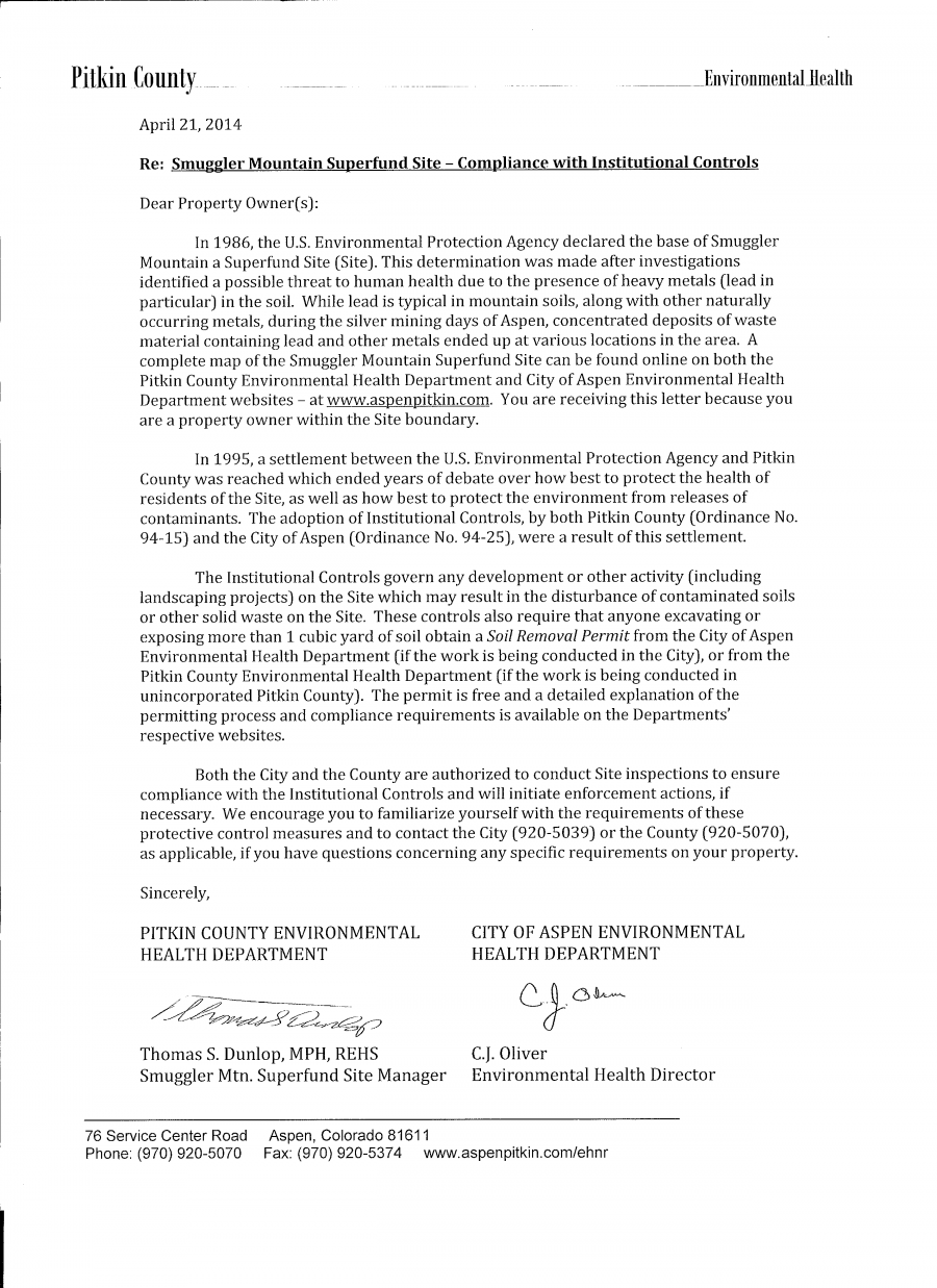 Environmental Protection Agency (EPA) Notices – Centennial Disclosed